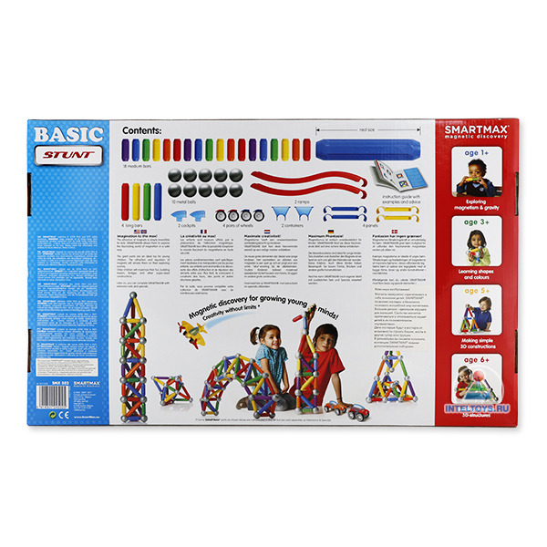 Магнитный конструктор SmartMax Основной (Basic Stunt) 46 деталей, Bondibon (Бондибон) купить в ...